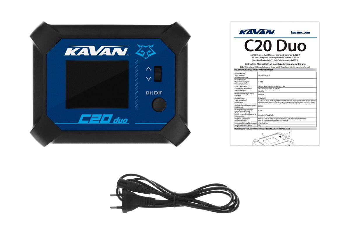 Kavan C20 Duo balanced charger 2x100W - RC Modellflysport